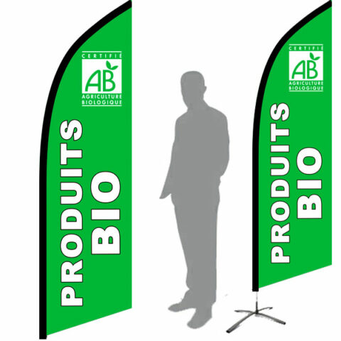 Drapeau PRODUITS BIO vert - VFK Impression